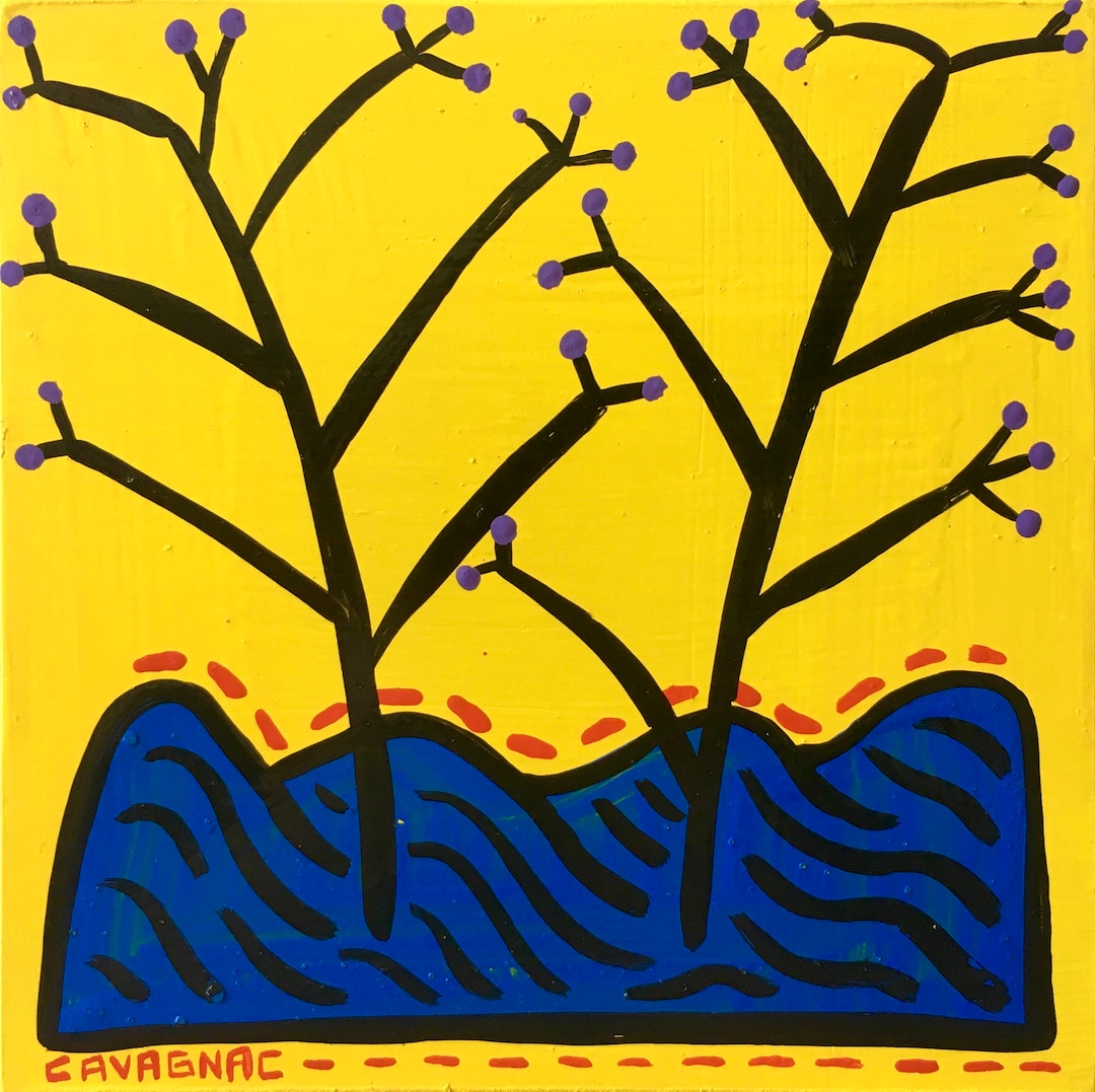 Growing Apart Together / Small Colorful Original Painting for Your Wall ...