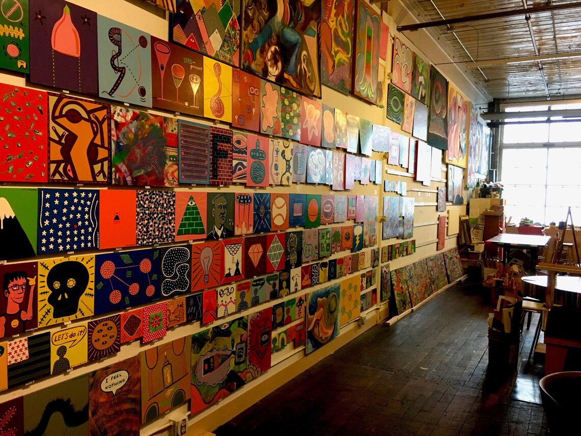 Free Walkin' / Original Painting / Abstract Dot-scape / | Etsy