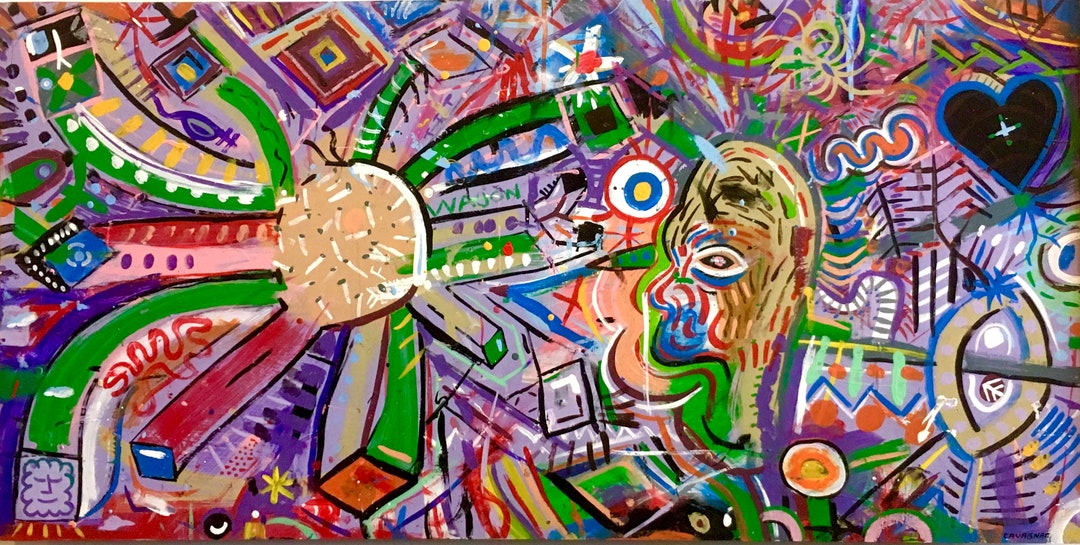 Abstract Political Painting: "the F. Wagon" by Luke Cavagnac - Etsy