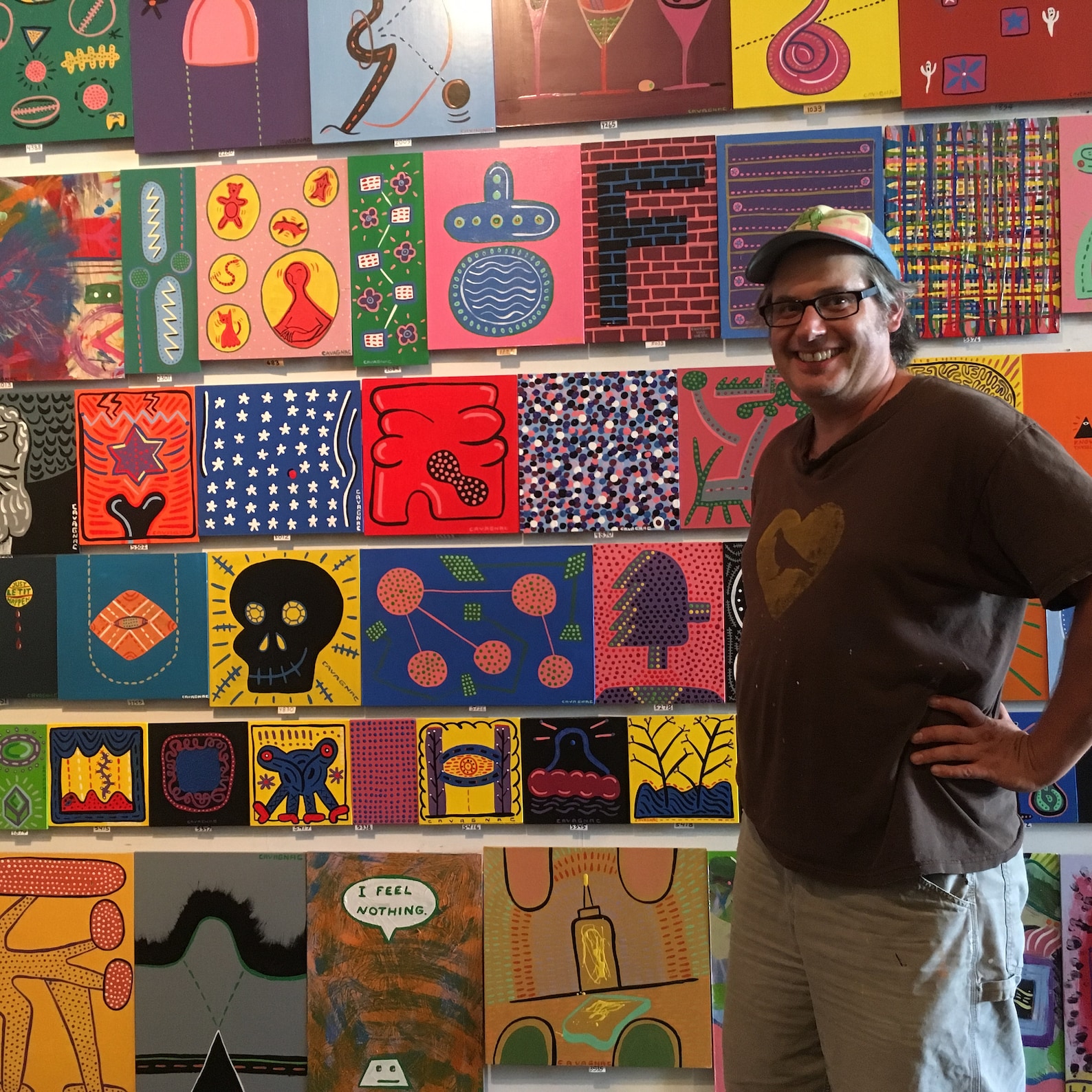 Growing Apart Together / small colorful original painting for | Etsy