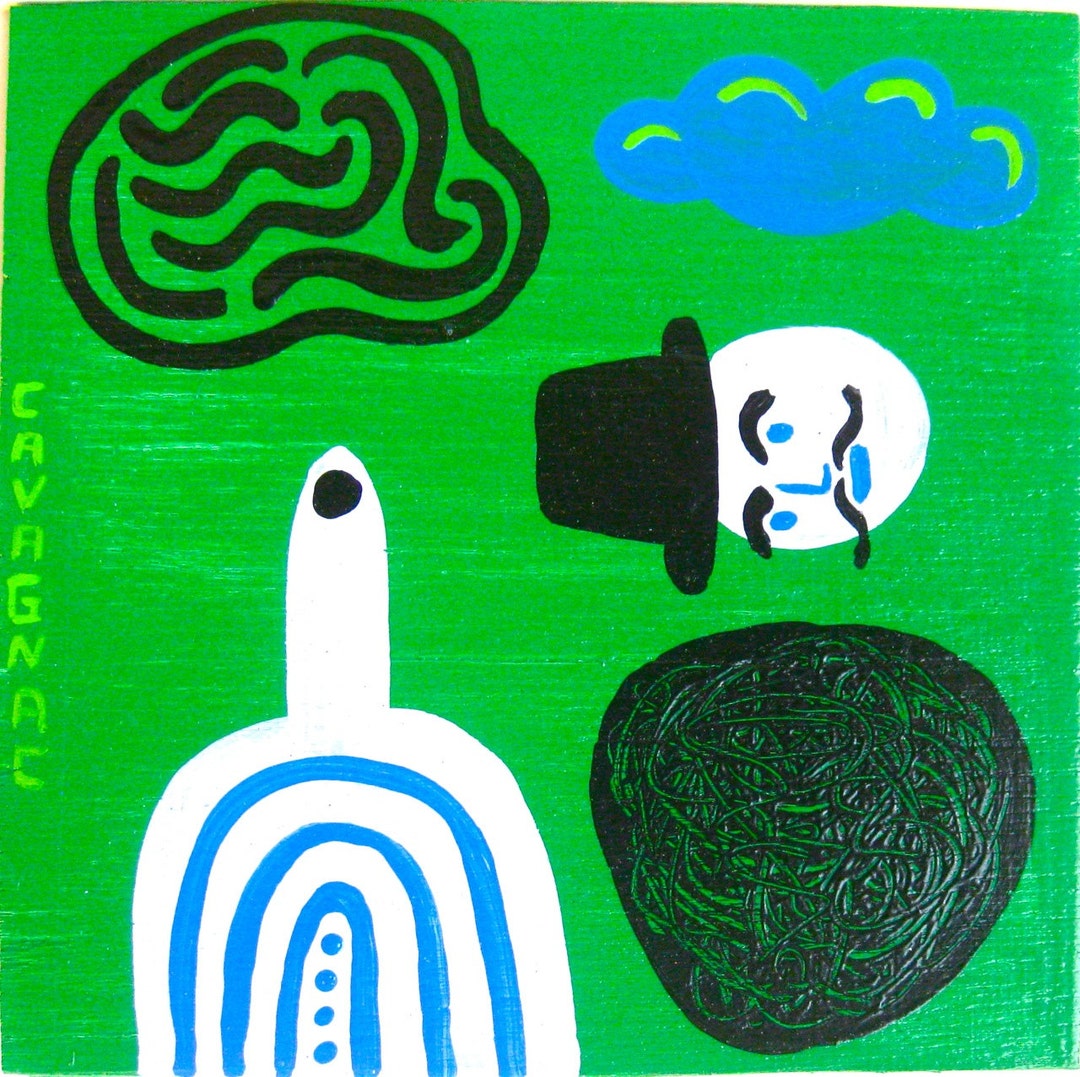 Man With A Hat & Problems / Original Painting / Which Way is up / 4590 ...