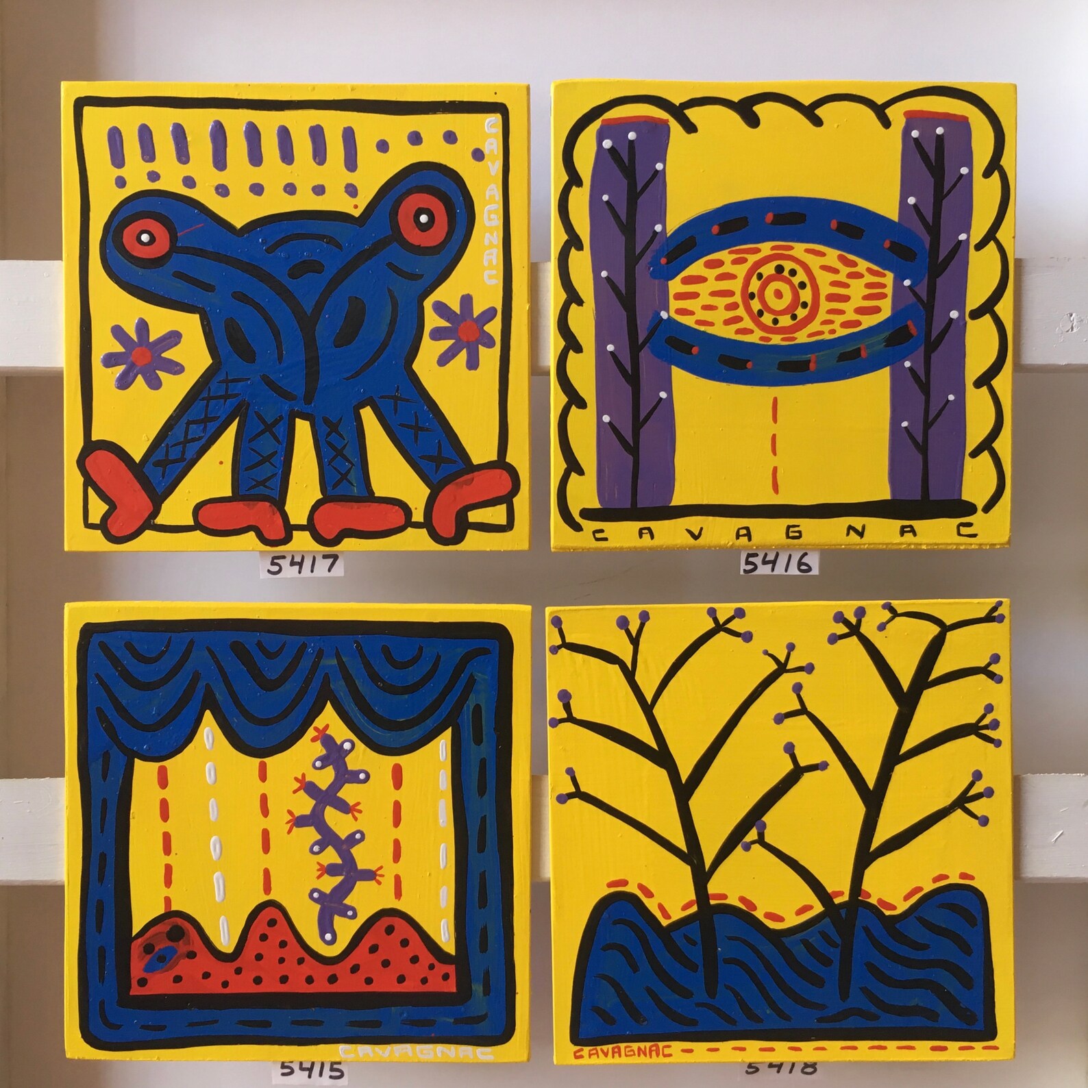 Growing Apart Together / small colorful original painting for | Etsy