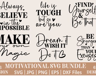Positive Motivational 15 Floral Border Clipart Bundle PNG SVG Instant ...