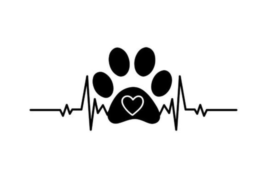Dog Paw With Heart Beat - Etsy