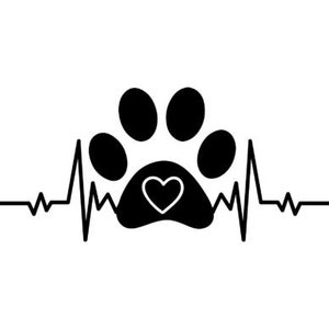 Dog Paw With Heart Beat - Etsy