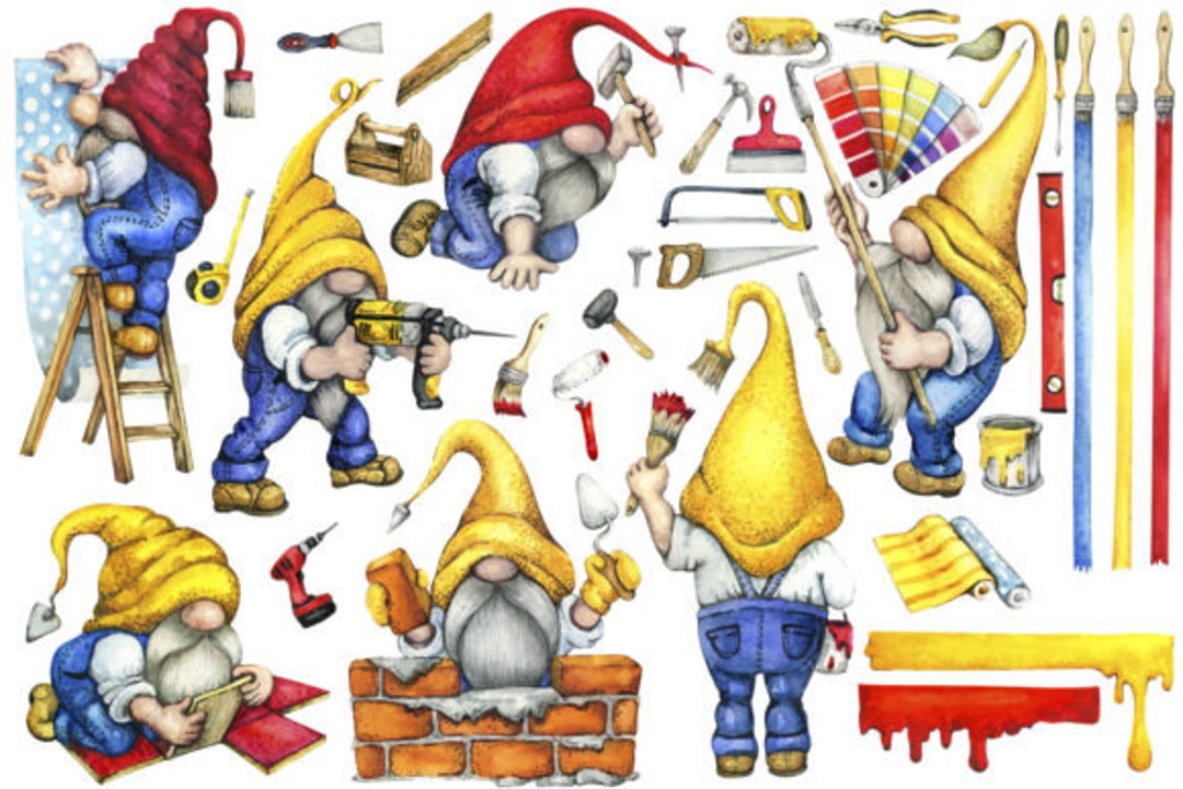 Handyman,gnome Builder,tools Clipart Png - Etsy