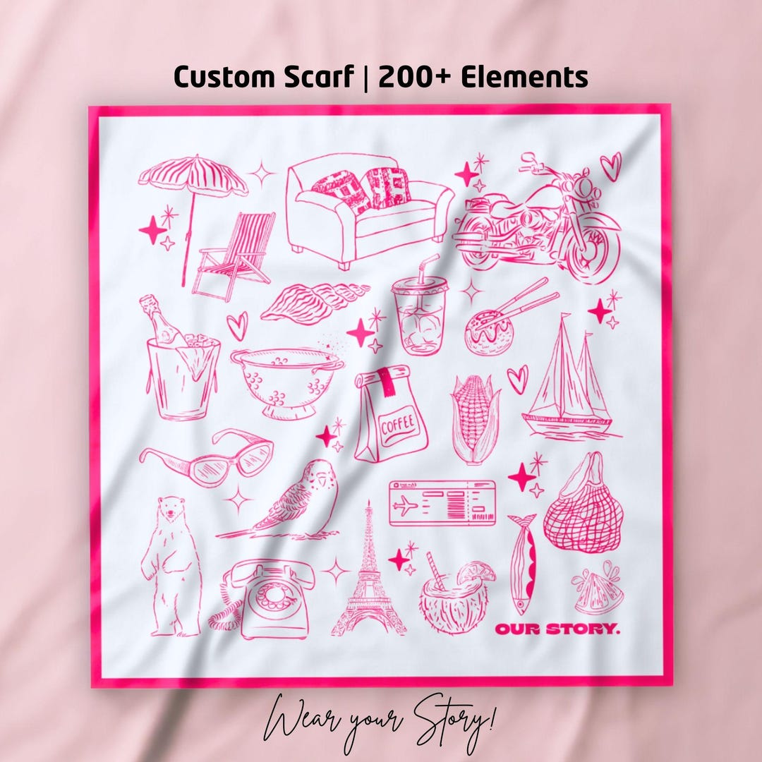 Custom Memory Scarf: Design Your Own Icon Scarf, Personalized Keepsake ...