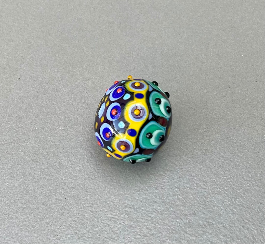 Spots on Dots on Spots Rainbow Lampwork Focal Bead - Etsy