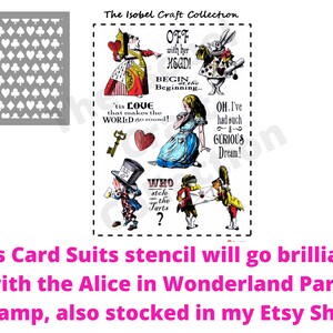 Playing Card Suits STENCIL, 6 X 6 Stencil, Spades, Clubs, Hearts and ...