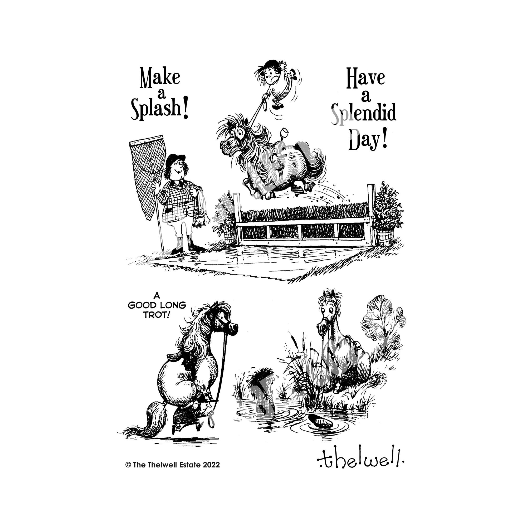 Part 2 THELWELL Clear Stamp Set Polymer Thelwell HORSE - Etsy