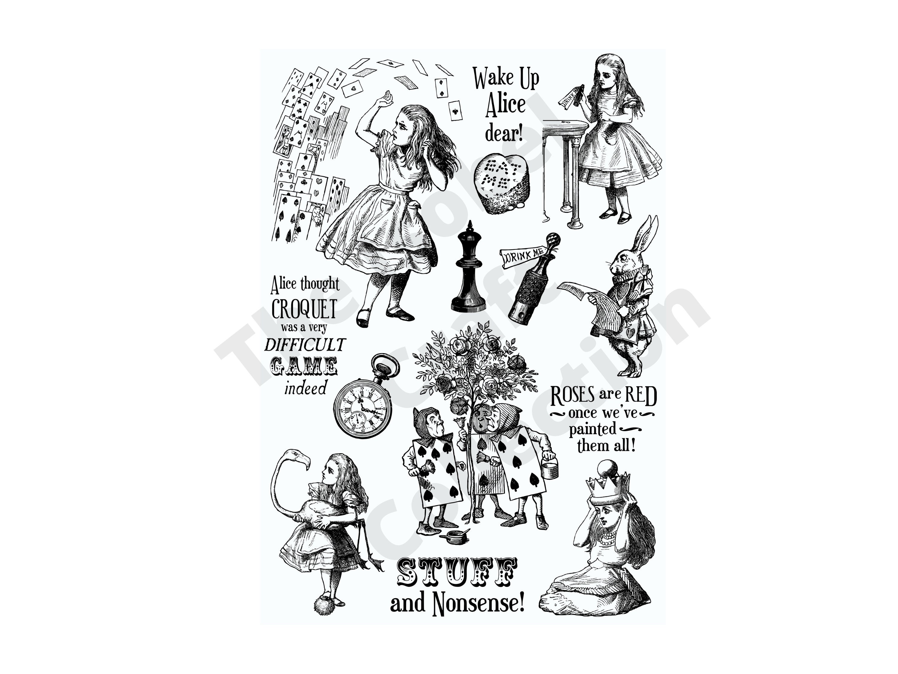 LARGE Alice in Wonderland Part 3 STAMP Set, A5 Photopolymer Clear ...