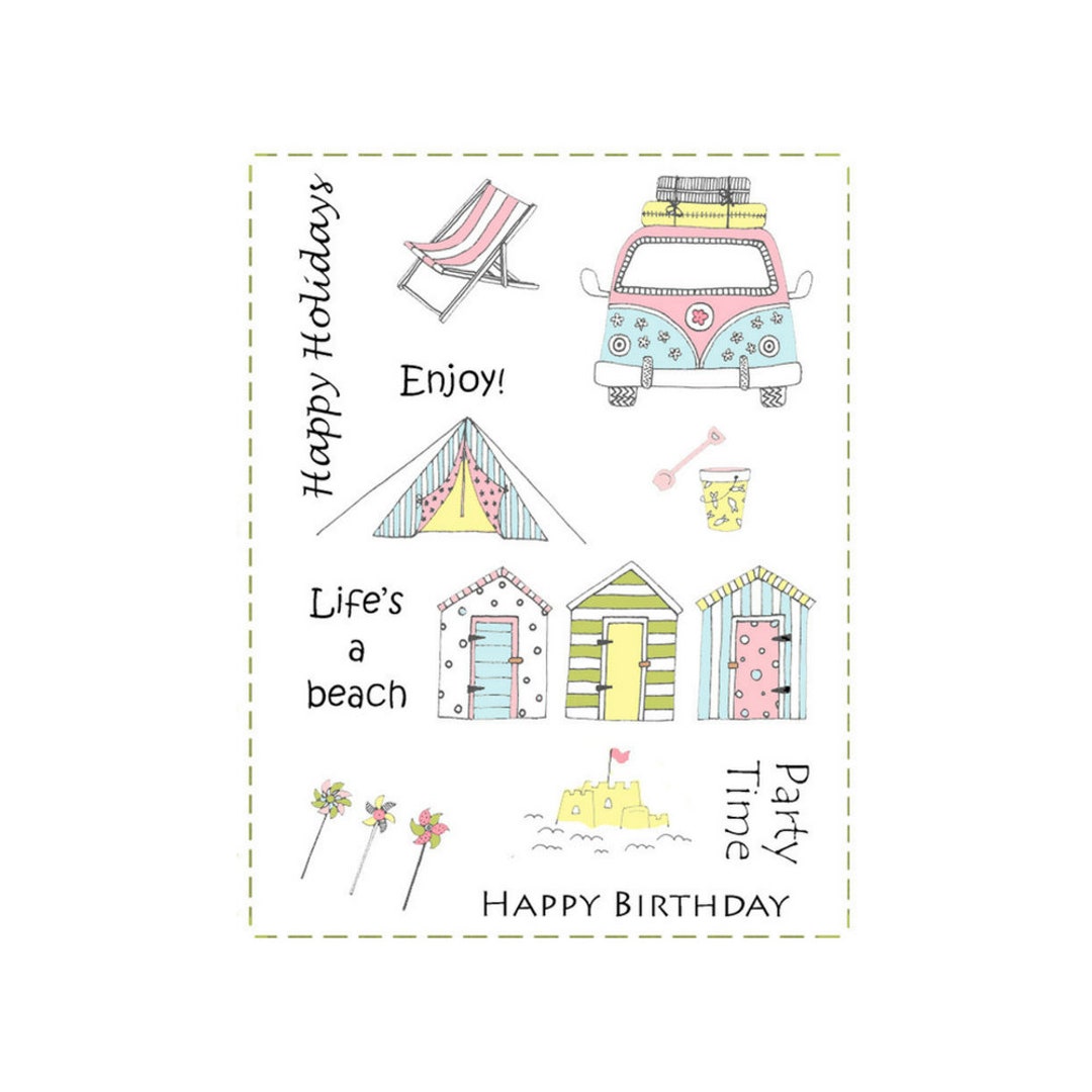 CAMPER VAN STAMPS Photo-polymer Clear Design Set - A6 Sized Stamps ...