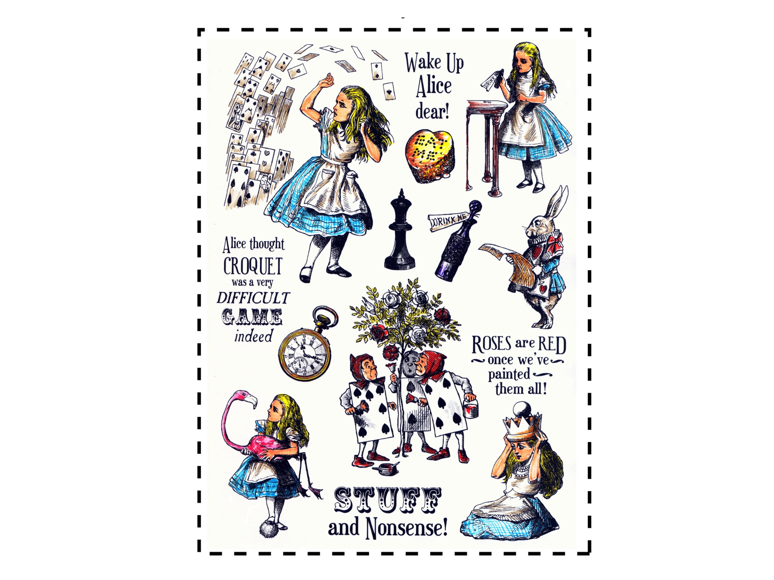 LARGE Alice in Wonderland Part 3 STAMP Set, A5 Photopolymer Clear ...