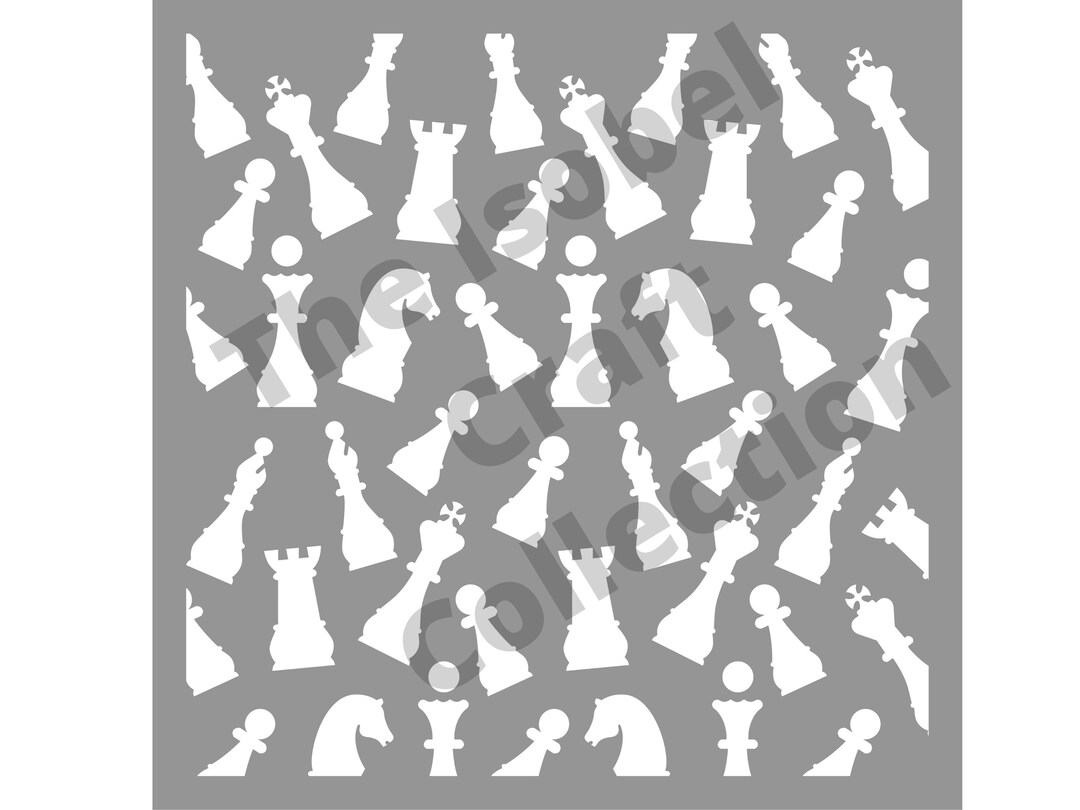 Chess Pieces Mylar Stencil – Reusable Thick Stencil for Crafts, Walls ...