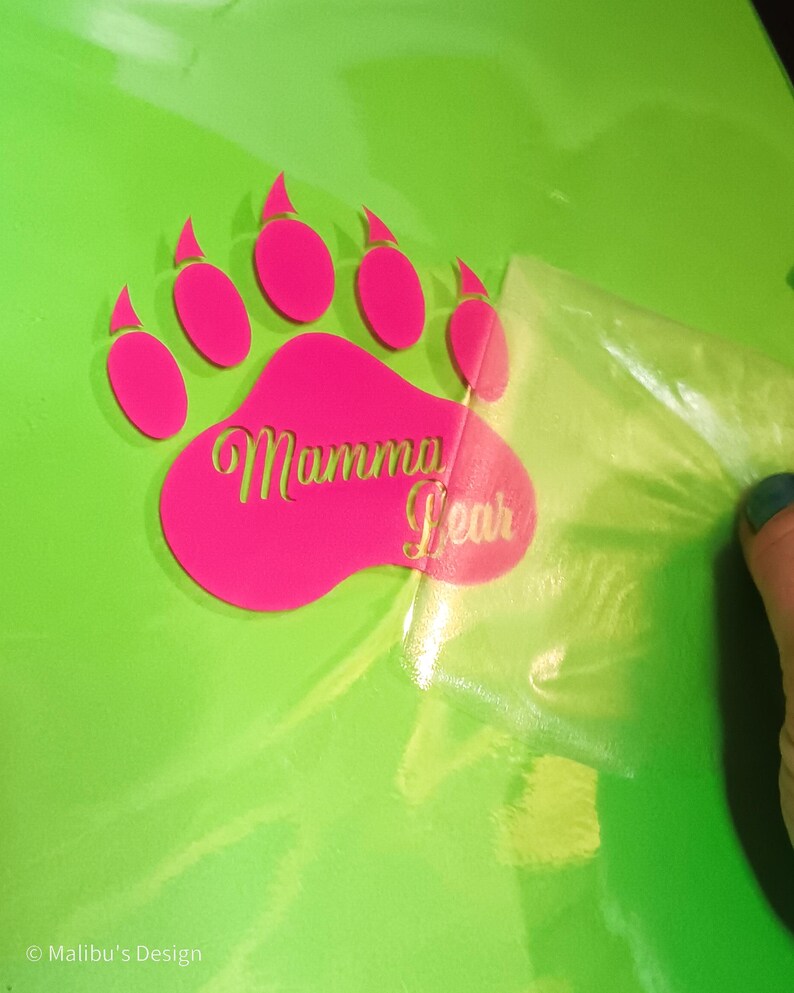 Mamma Bear in Paw Print Vinyl Sticker - Etsy