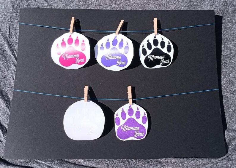 Mamma Bear in Paw Print Vinyl Sticker - Etsy