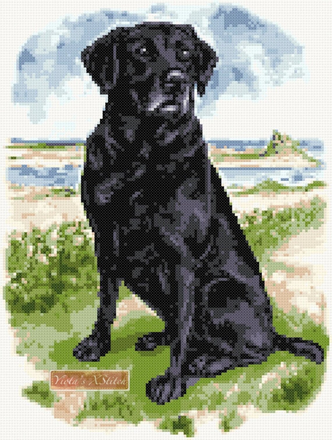 Black Labrador Standing v2 Counted Cross Stitch Kit - Etsy
