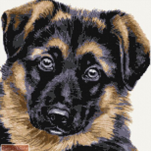 German Shepherd CROSS STITCH Pattern CROCHET Graphghan - Etsy