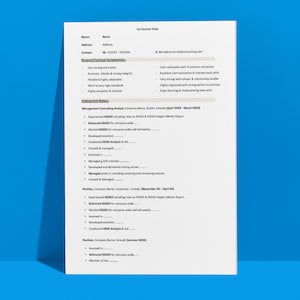 2024 Two-page CV / Resume Template for Students / Graduates, Tidy, Well ...