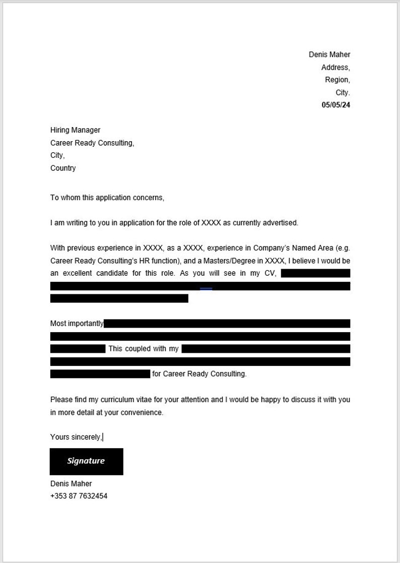 2024 Cover Letter Template for Students / Graduates, Tidy, Well ...