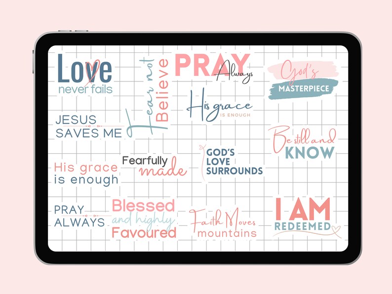 FAITH QUOTES Digital Stickers, Christian Stickers, Bible Journal ...