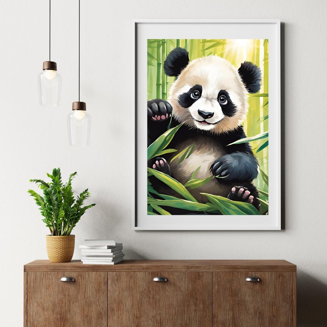 Cute Panda Poster – Digital Download for Instant Wall Decoration - Etsy