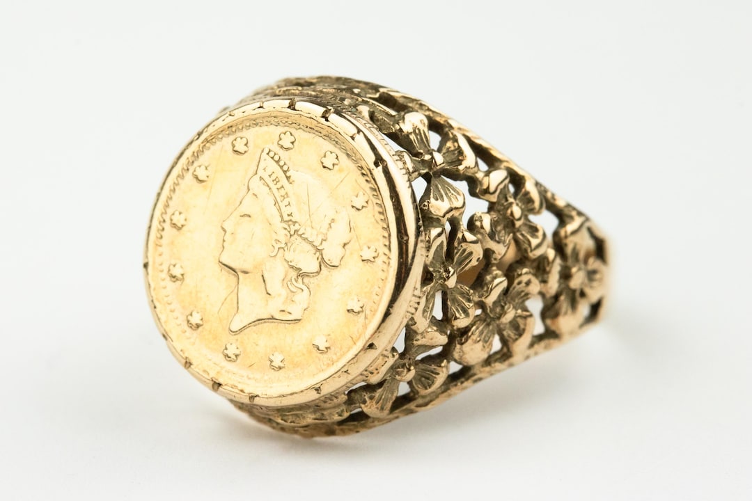 9ct Gold 1 Tallar USA Liberty Commemorative Ring – 1853 Design - Etsy