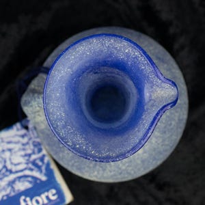 Vintage Lafiore Blue Glass Jug - Handblown Textured Glass Antique Roman ...
