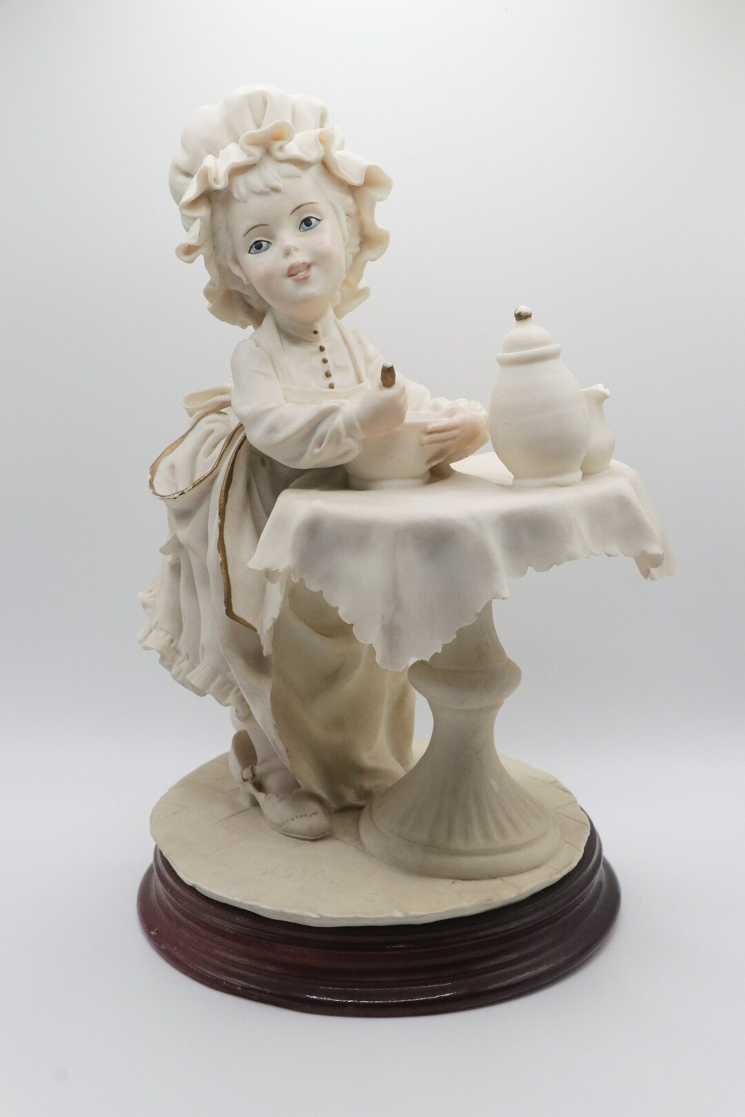 Vintage Sculpture by A. Belcari - Young Girl in the Kitchen - Etsy