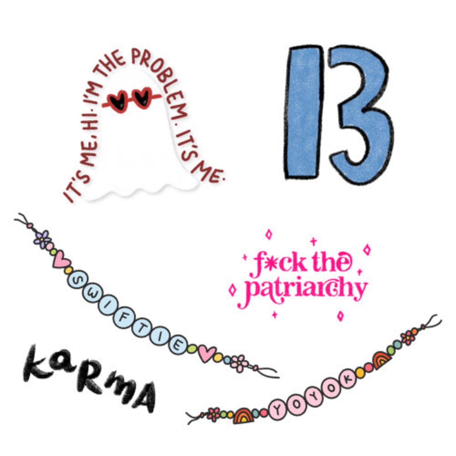 Temporary Tattoo Stickers Eras Tour Concert Accessories for Swiftie ...