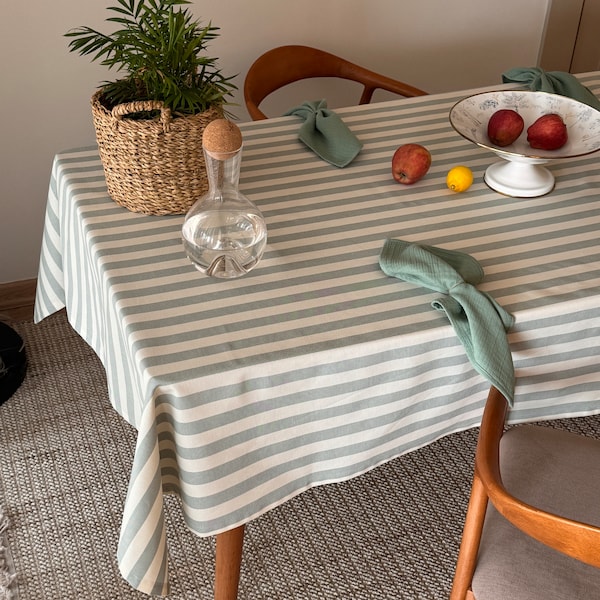Striped Table Cloth - Etsy