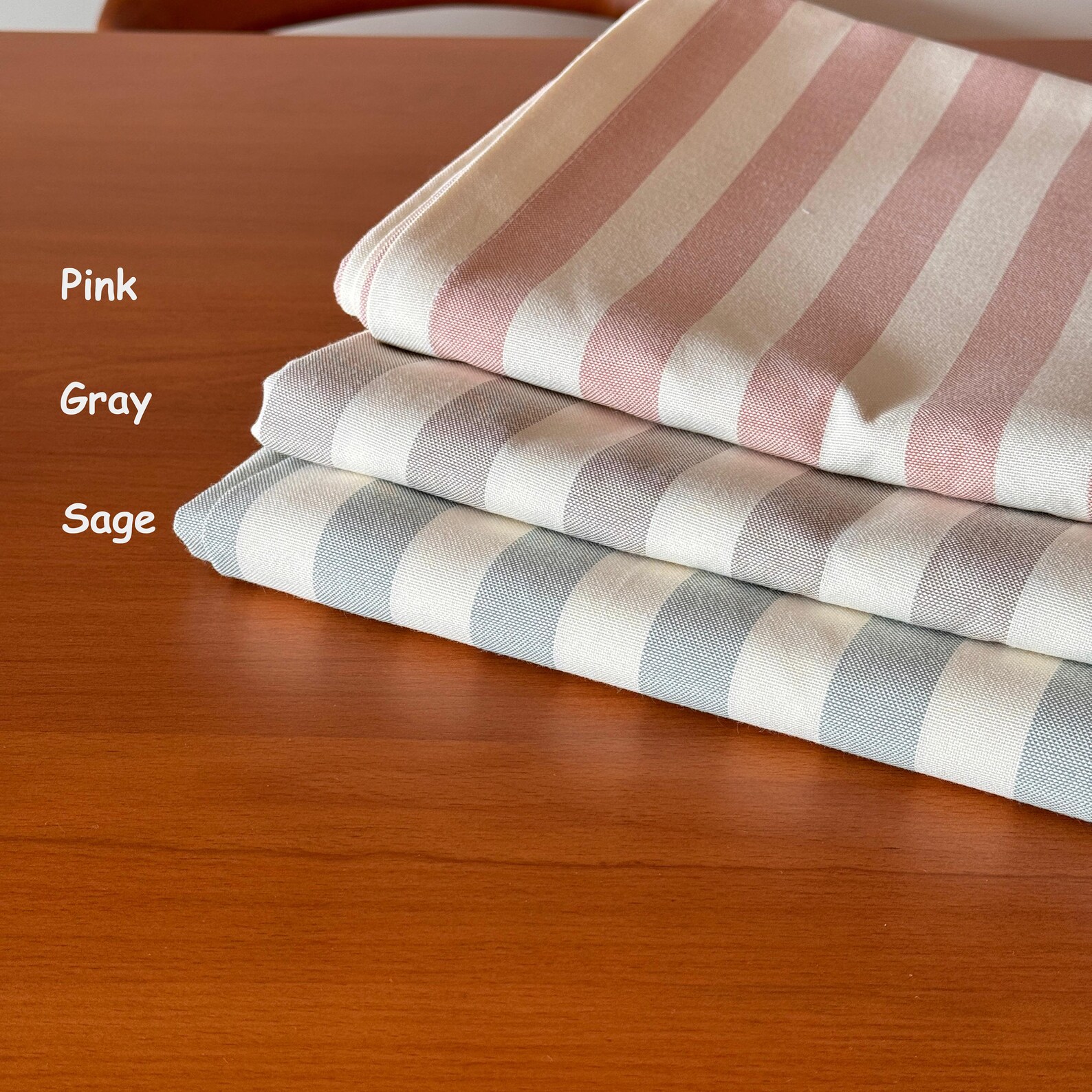 Striped in Natural Linen Table Cloth, Spill-proof and Scratch Resistant ...