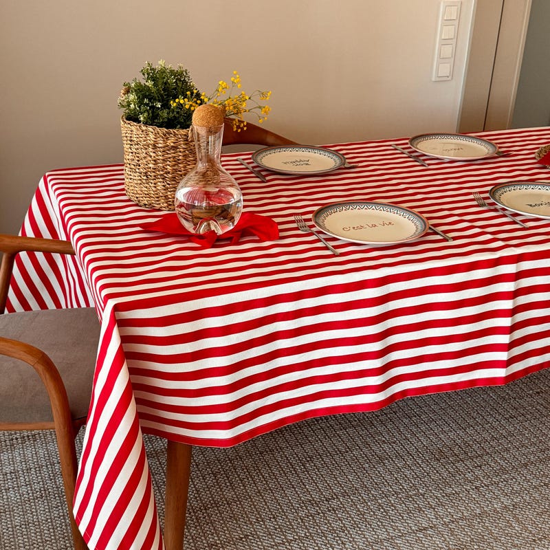 Striped Tablecloth - Etsy
