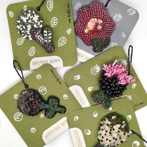 Handmade Brooch, Flower Embroidered With Various Beads, Jewellery ...
