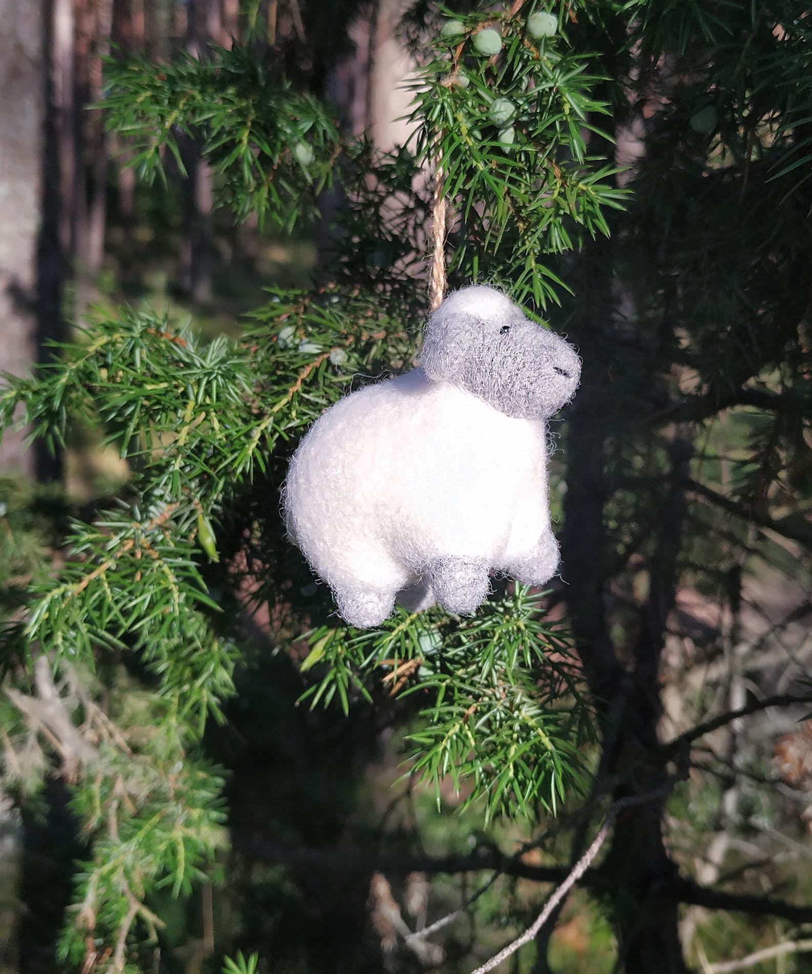 Needle Felted Sheep, Tree Hanging Decorations, Easter Decoration ...