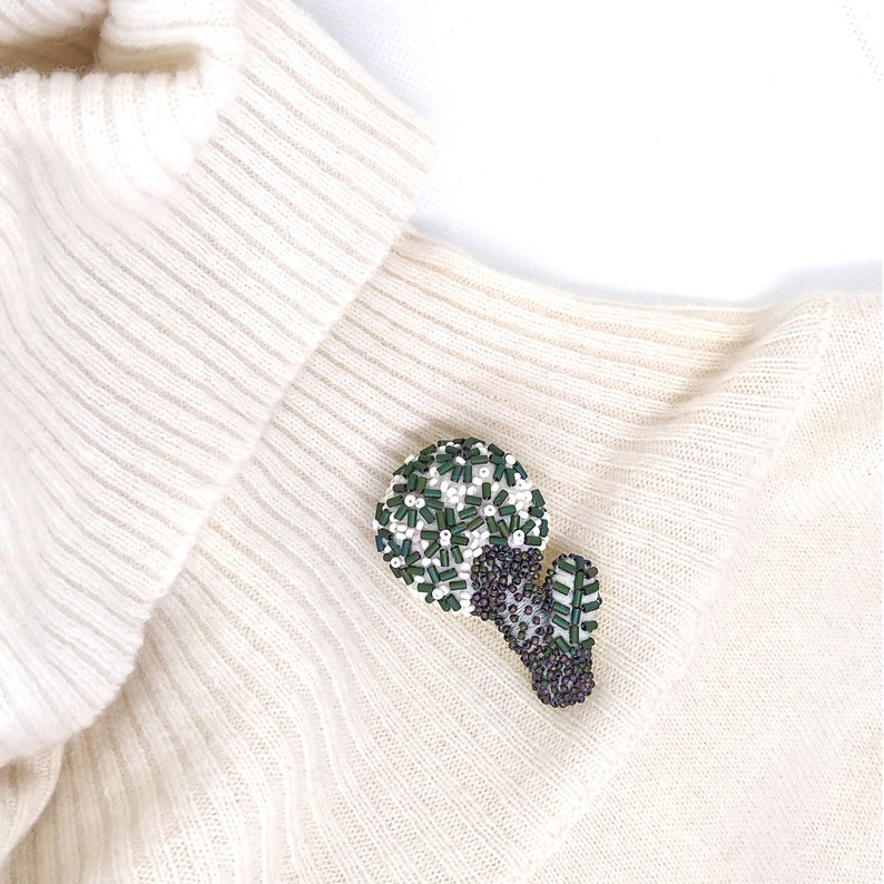 Handmade Brooch, Flower Embroidered With Various Beads, Jewellery ...