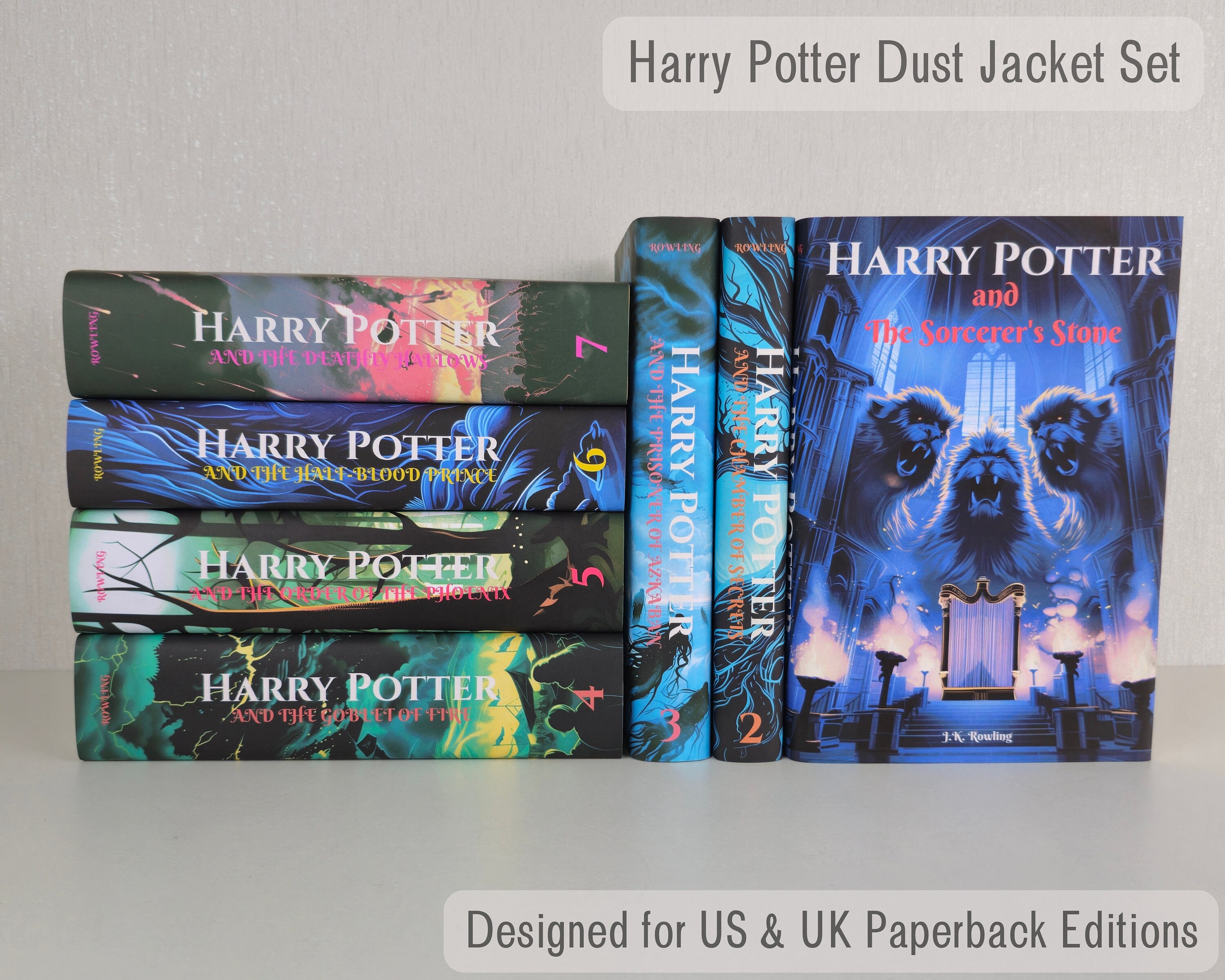 Paperback HP Printable Dust Jacket Set Digital Download, Magical Book ...