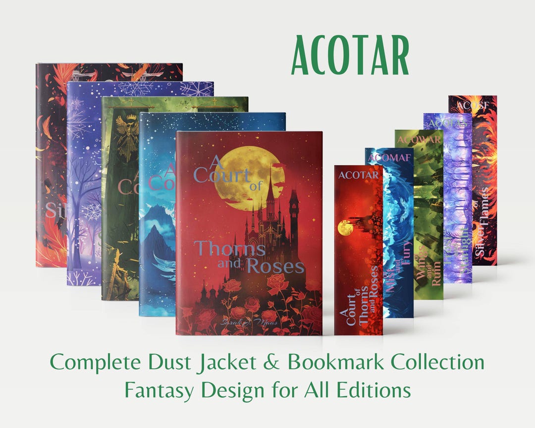 ACOTAR Bundle Dust Jacket and Bookmark Set, Digital Download, Fantasy ...