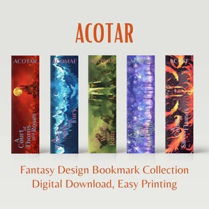 ACOTAR Bookmark Set - Digital Download, Printable, Fantasy Bookmarks ...