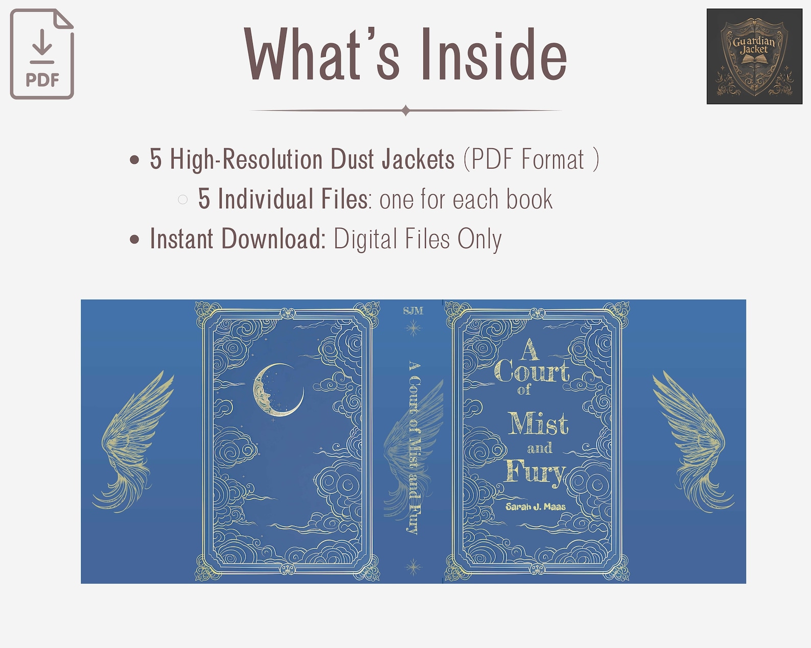Hardcover ACOTAR Dust Jacket Set - Digital Download, Printable ...
