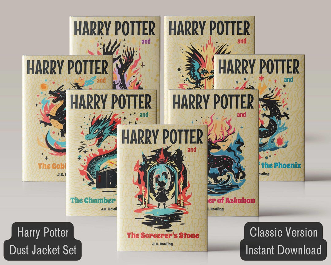 HP Dust Jacket Set Books 1-7 - Classic Version | Printable Digital ...
