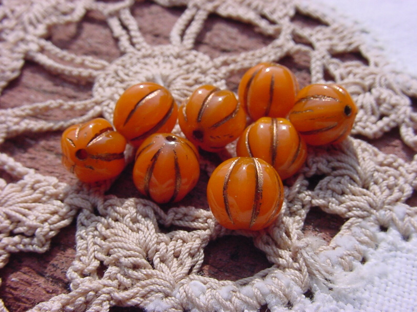 Autumn Orange Opal Gold Melons Czech Glass Beads - Etsy