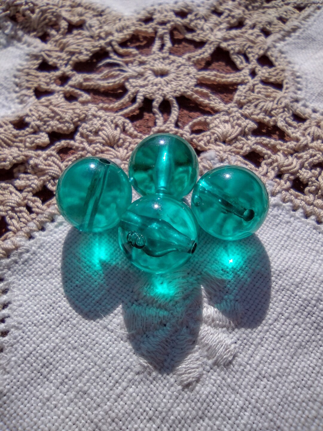 Bold Teal Glow Blue Green Bubbles Vintage Lucite Beads - Etsy