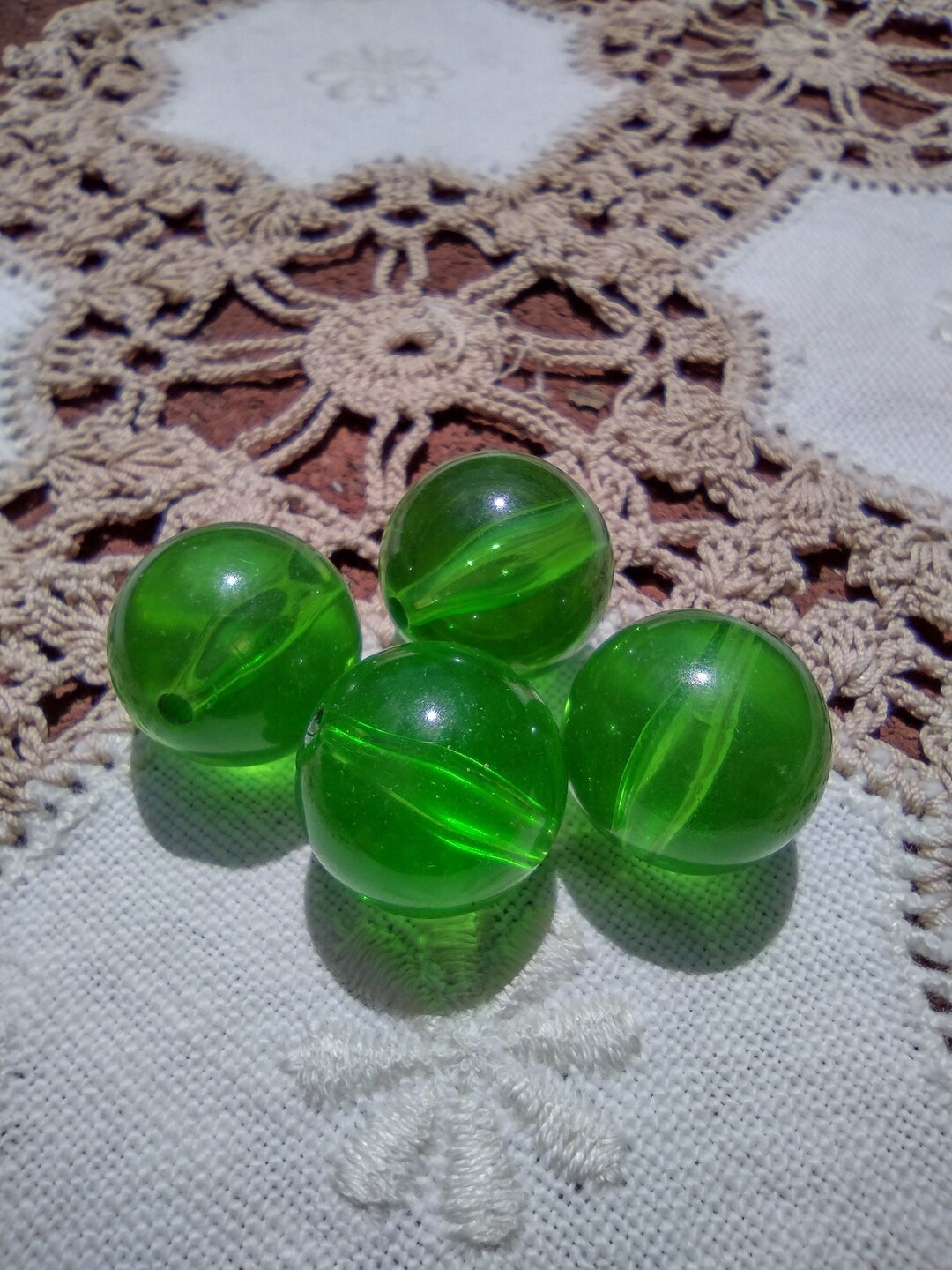 Vibrant Lime Green Translucent Summer Green Vintage Lucite Beads - Etsy