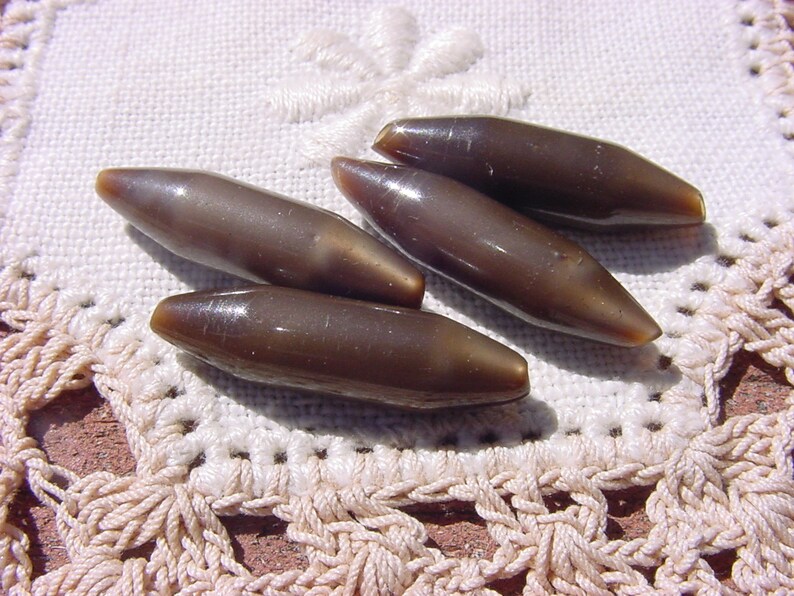 Mink Brown Tapered Moonglow Vintage Lucite Beads | Etsy