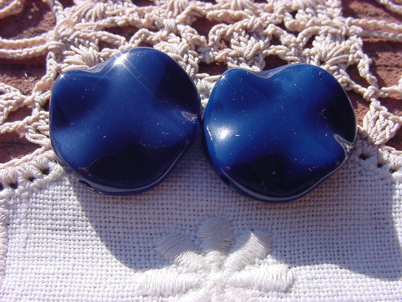 Navy Blue Potato Chips Vintage Lucite Beads - Etsy