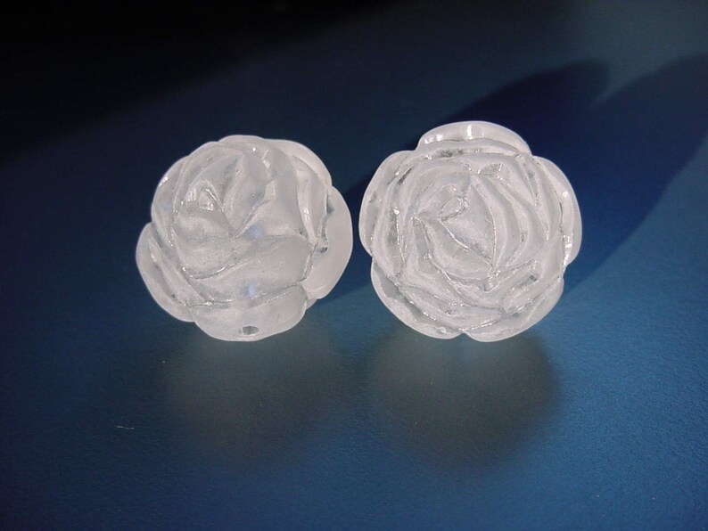 Frosted Crystalline Roses Vintage Lucite Focal Beads - Etsy