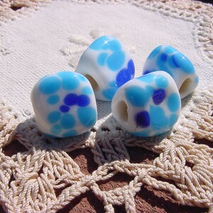 Azure Cerulean Spots Vintage Japanese Glass Beads - Etsy