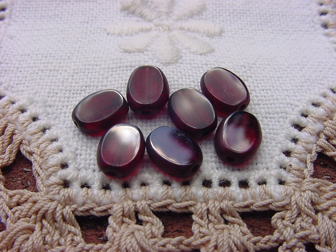 Midnight Crimson Deep Garnet Red Table Cut Vintage Czech Glass Beads - Etsy