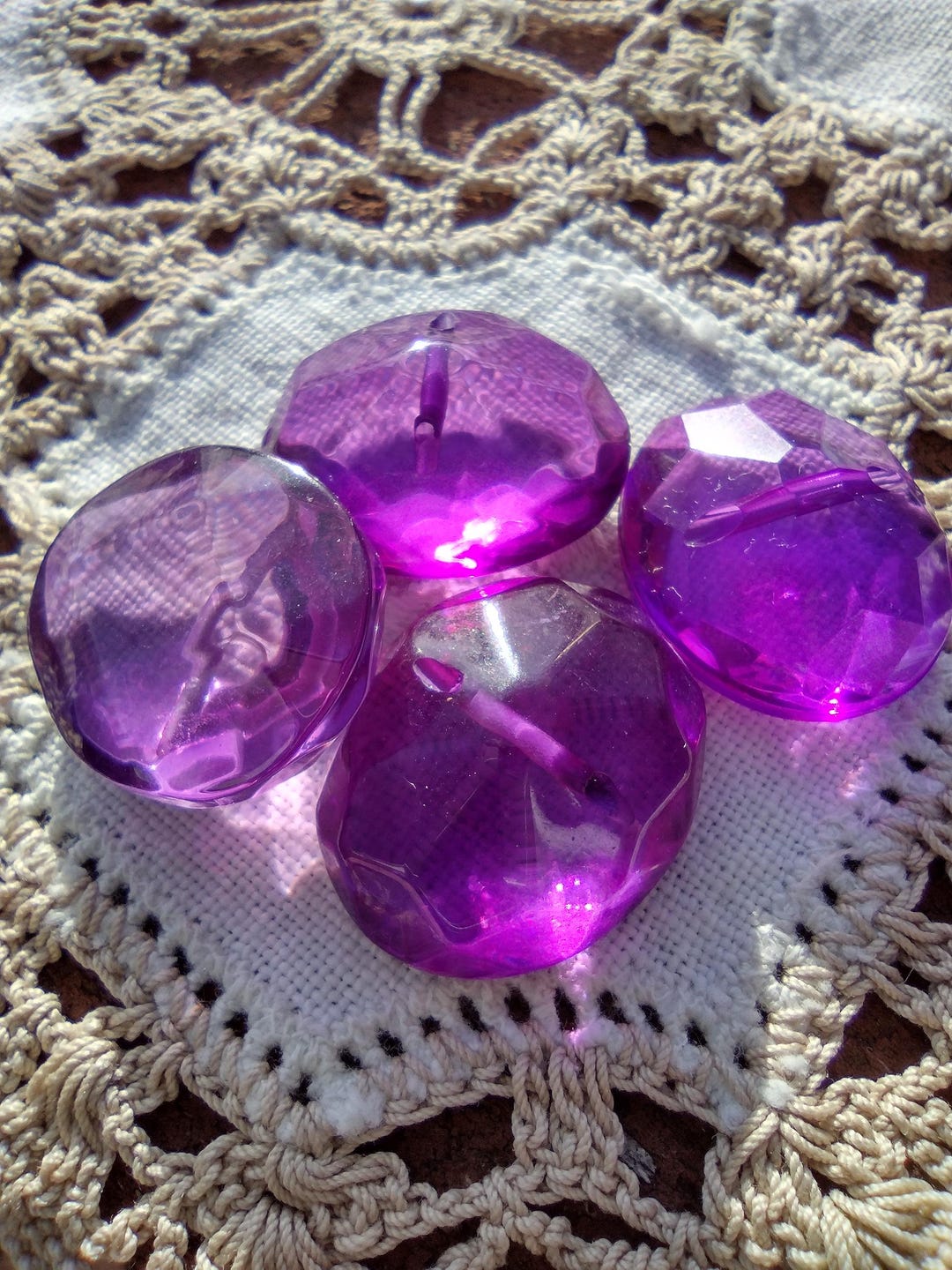 Grape Candy Pop of Sour Grape Purple Faceted Buttons Vintage Lucite ...